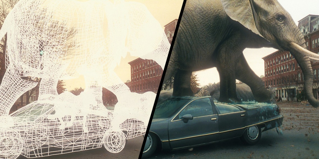 That time a CG elephant crushed a car - befores & afters