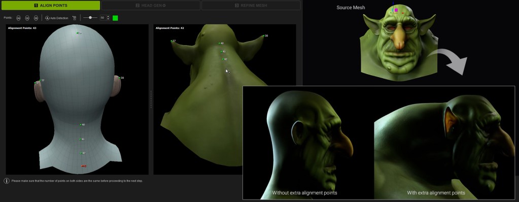 Announcing Headshot 2, the AI-Enhanced Mesh-to-CC Plugin - befores & afters