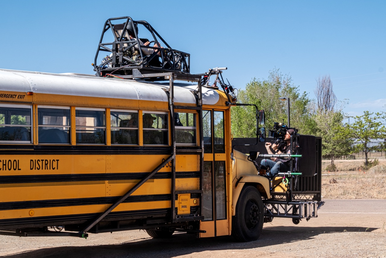 How the bus scenes in 'The Lost Bus' were filmed - befores & afters