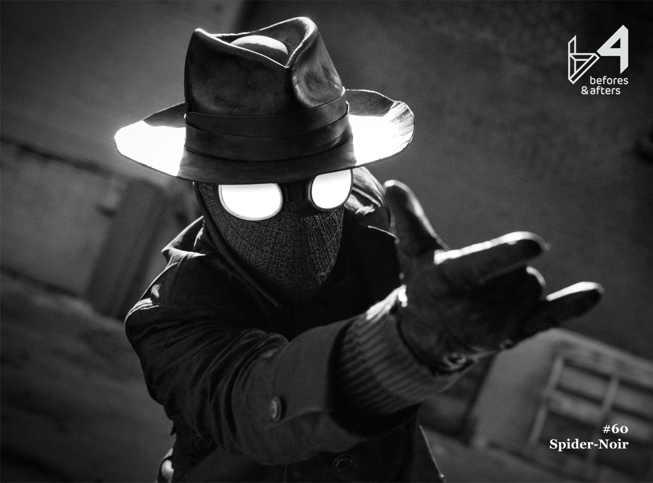 Crafting a color and black and white world for 'Spider-Noir' - befores ...